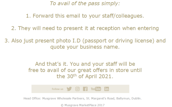 Musgrave MarketPlace Sallynoggin | Day Pass for DLR Chamber Members ...